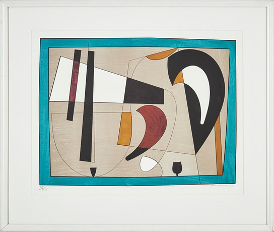 ALBERT JOHANSSON. Composition, lithograph in colours, signed and ...
