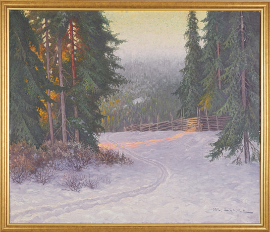 OSCAR LYCKE. “In the forest glade (motif from Liden)”, oil on canvas ...
