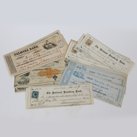 A COLLECTION OF 19TH CENTURY AND LATER AMERICAN CHEQUES (QTY). Books ...