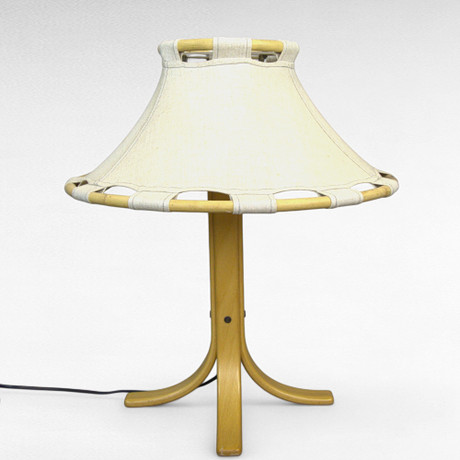 ANNA EHRNER. Table lamp, “Anna”, hardwood frame, linen shade, Ateljé ...