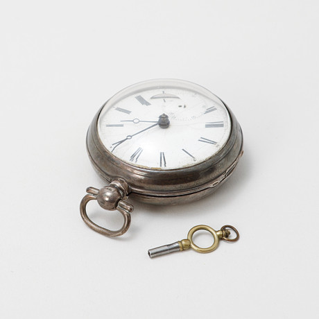 A silver spider cage pocket watch marked Burman, London, circa 1800 ...