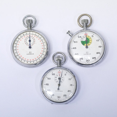 OMEGA. TIMER CLOCK. THREE PARTS. Clocks & Watches - Pocket & Stop ...
