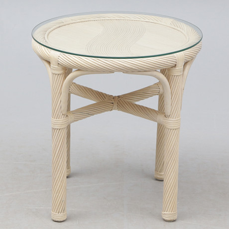 SOFFBORD, glas/korg, modernt. Möbler - Bord - Auctionet