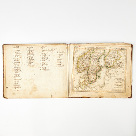 LIBRO DE MAPAS. Atlas, Upsala de 1832, 24 imágenes cartográficas del ...