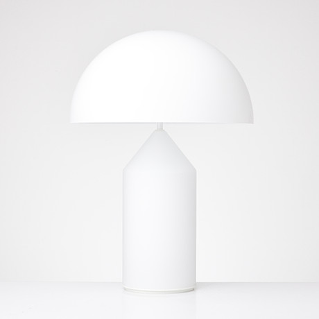VICO MAGISTRETTI. Table lamp, “Atollo 237", for Oluce, opal glass and ...