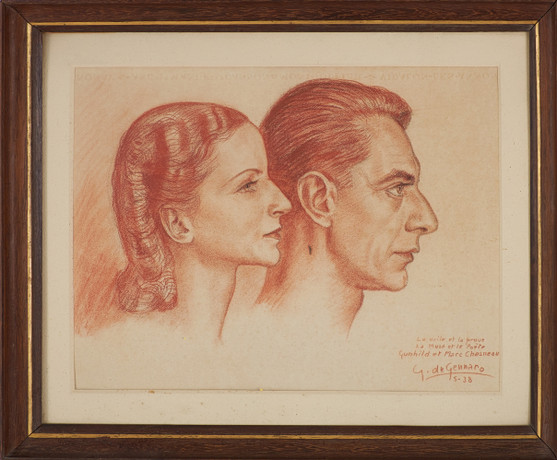 GAETANO DE GENNARO. Pastel chalk on paper, depicting poet Marc Chesneau ...