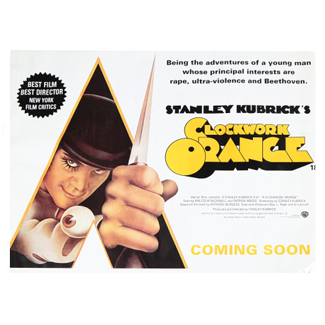 STANLEY KUBRICK'S CLOCKWORK ORANGE (1971). 2000 RE-RELEASE BRITISH QUAD FILM POSTER ...