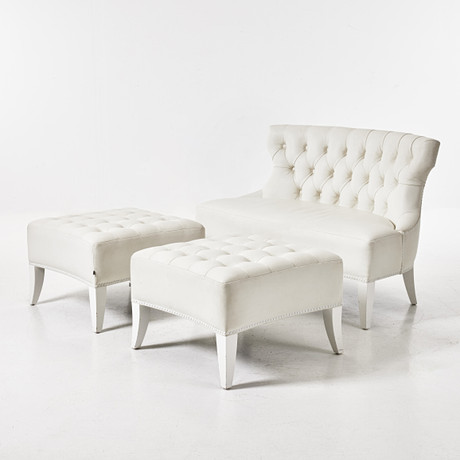 PIET BOON (FÖDD 1958). "Sam Loveseat", soffa, samt puffar, 2 st, "Poof ...