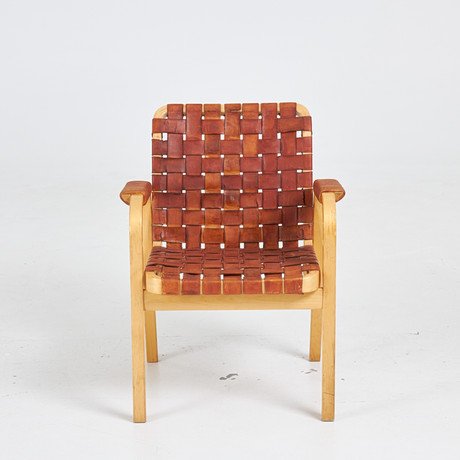 ALVAR AALTO. Armchair, Model 45, laminated birch, leather. Furniture ...