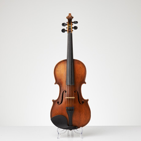 A violin, circa 1900, Germany, neck cap marked O.W. 1896, arched cover ...