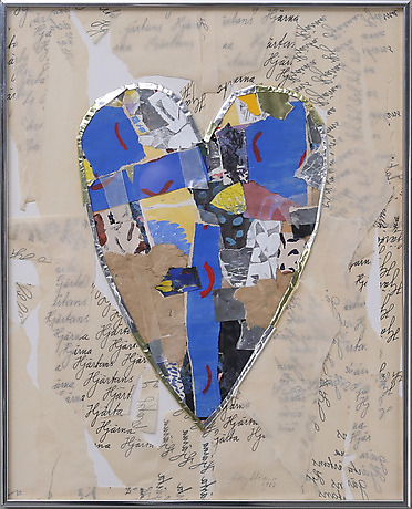 GUNILLA SKYTTLA. painting, collage/mixed media, signed, 1987. Art ...