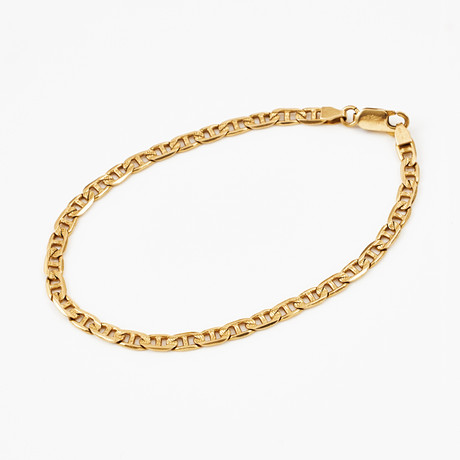 BRACELET, 18k gold, carabiner, Arezzo/Italy, Italian check mark ...