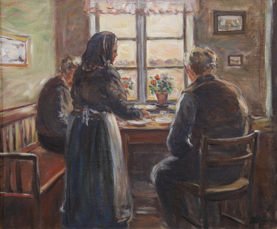 BROR JÖNSSON. Afternoon coffee, oil on canvas, signed. Art - Paintings ...