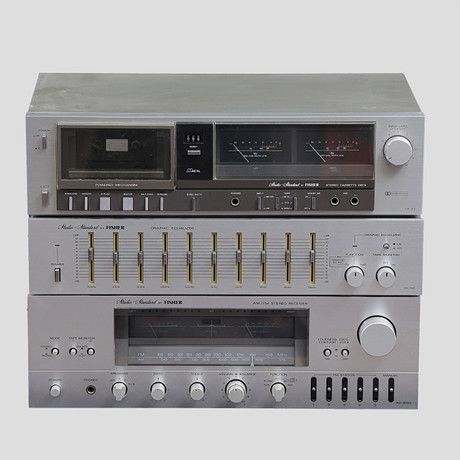 FISHER STEREO, CASSETTE DECK CR-123, GRAPHIC EQUALIZER EQ-350, RS-3050 ...