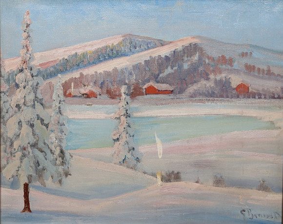 CARL BRANDT. Vinterlandskap. Olja på duk, signerad. Konst - Måleri - Auctionet