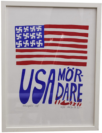 CARL JOHAN DE GEER. color lithograph, “Usa murderers”, signed ...