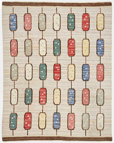 ANNA-LISA "ISSA" FEUK. Attributed to. carpet, wicker, 1960s, own studio ...