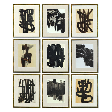 PIERRE SOULAGES. RARE SET OF NINE COLOUR OFF SET LITHOGRAPHS (9). Art ...
