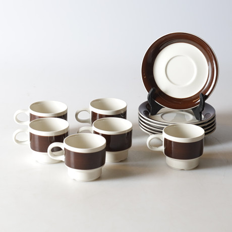 COFFEE CUPS, with saucer, 6 pcs. Porcelain, “Inari”, Arabia. Ceramics ...