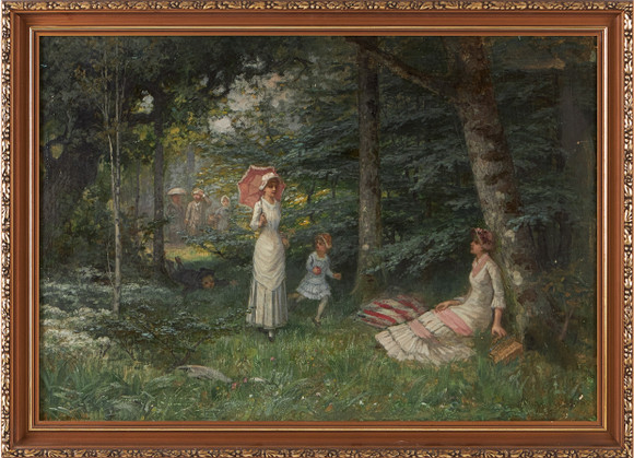 AUGUST JANSSON (1851-1915) Summer excursion, oil painting on canvas ...