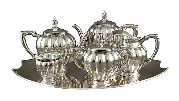 COFFEE / TEA SET, Spain, from 1934. 915 silver, marks: star and ...