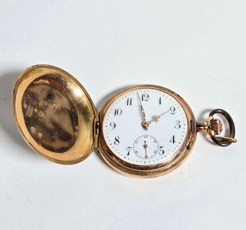 POCKET WATCH. 18K GOLD. FLOWERS. Clocks & Watches - Pocket & Stop ...