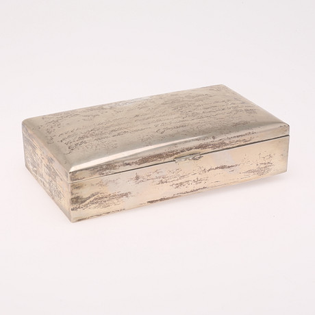 CIGARRASK, silver (83%) with wood insert, 623 grams, GH Stenborg, Växjö ...