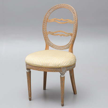 OLOF ERICSSON. a late Gustavian chair, cut decor, Lindome, signed OES ...