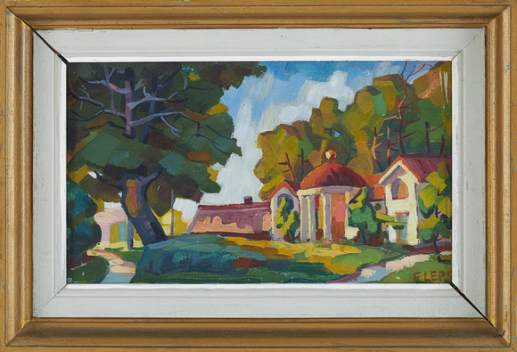 ERICH LEPS. Park view, oil on panel, signed. Estonia. Art - Paintings ...