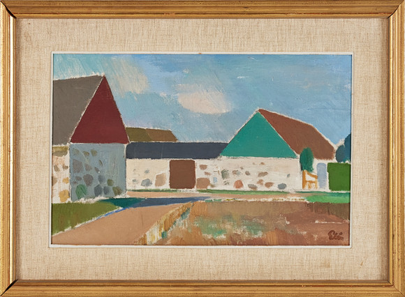 INGVAR ELÉN. 1915—1973. Skånegård, Arild, Oil on panel, signed. Art ...