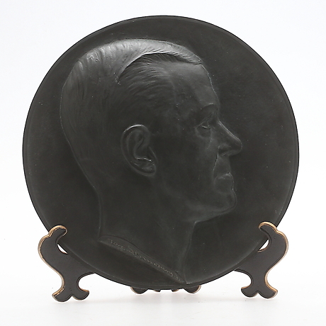 BRONZE PLAQUE, representing Allvar Gullstrand (Nobel Prize winner in ...