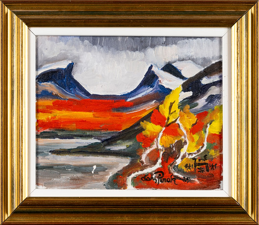 LARS PIRAK. Olja på duk, "Lapporten". Signerad Lars Pirak. Konst ...