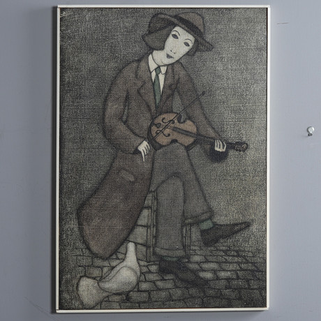 BENGT BORG (1931-1994). ACRYLIC ON PANEL, VIOLINIST, SIGNED. Art ...