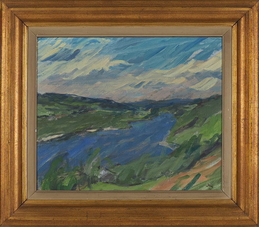 HUGO ZUHR. Landskapsmåleri, olja på duk, monogramsignerad. Konst - Måleri - Auctionet