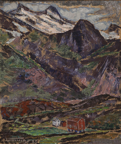 TORSTEN TORSTENSON. “Midnight sun on the snow, Lofoten”, oil on lined ...