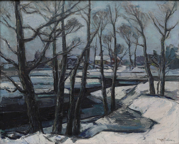 HUGO CARLBERG. “Ice floes at Ämån”, oil on canvas, signed. Art ...