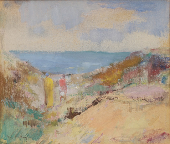 HUGO CARLBERG. “Dyner, Mellbystrand”, gouache, signed and dated 1941 ...