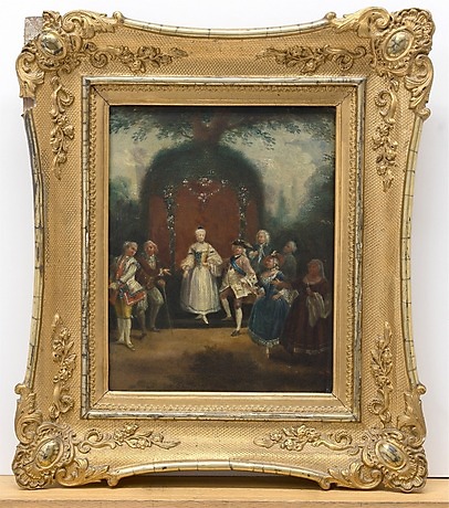 OKÄND TYSK KONSTNÄR. 1800-tal 2 målningar, varje olja på trä. Konst ...