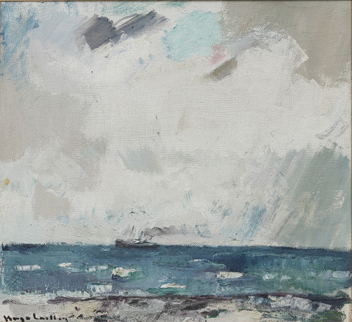 HUGO CARLBERG. Ship at sea, oil on lined canvas, signed. Art ...