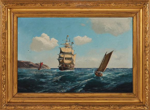 CHRISTIAN FREDRIK SWENSSON (1834-1909). Marin. Konst - Måleri - Auctionet