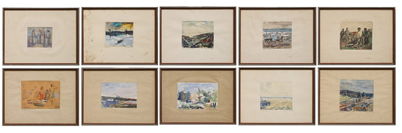 HUGO CARLBERG. 10 watercolours, signed. Art - Paintings - Auctionet