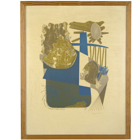 NILS MÖLLER. Lithograph, “Odysseus meets the Sirens”, signed. Art ...