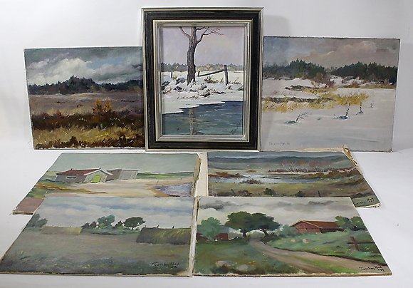 TORSTEN ANDERSSON. oil on canvas and Board, 7 pcs., signed Torsten And ...