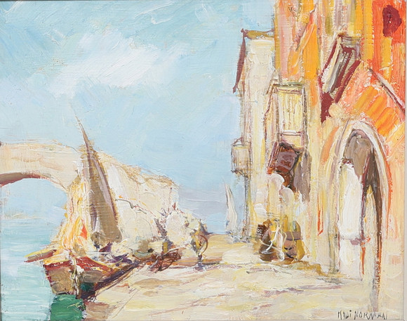 KNUT NORMAN. Canal in Venice, oil on panel, signed. Art - Paintings ...