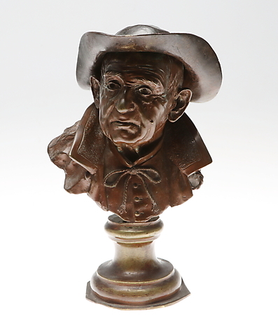 BRONZE SCULPTURE, Cardinal, patinated-bronze, signed, early 20th ...