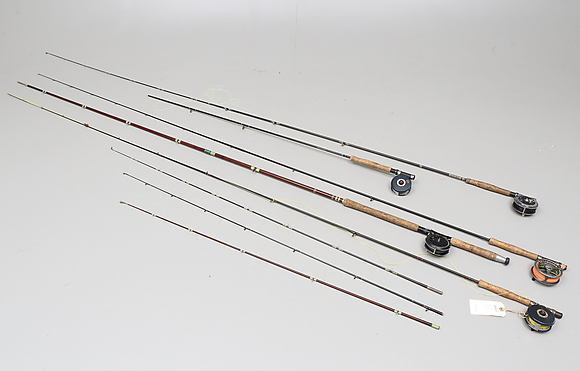 FISHING ROD with ROLLS for fly fishing, 4 pcs, Pfleuger, Mitchel, Loop ...