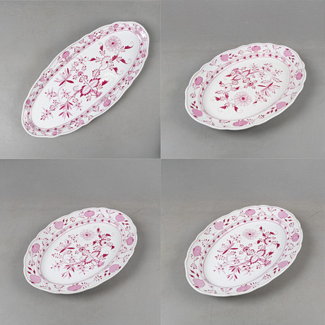 A set of four Meissen porcelain plates “Onion patterns”, second part of ...