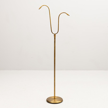 A frame for a Corona floor lamp, two-part light points, yellow metal ...