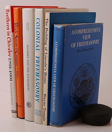FRIMURERI. six books on alchemy / compass / angle hook, Lincoln etc ...