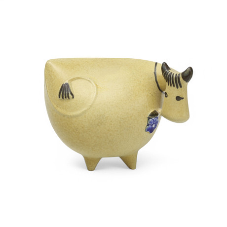 LISA LARSON. Figurine, cow from the series” Stora Zoo” glazed stoneware ...